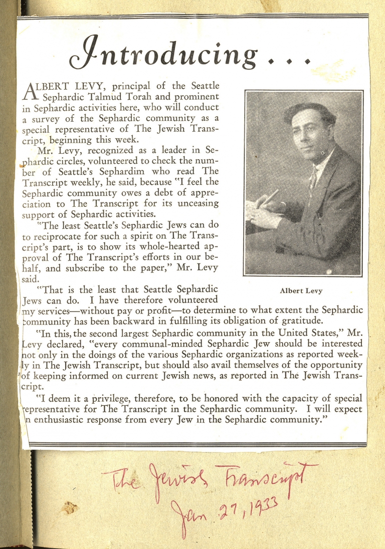 11. Recollections of “Professor” Levy - UW Stroum Center for Jewish Studies